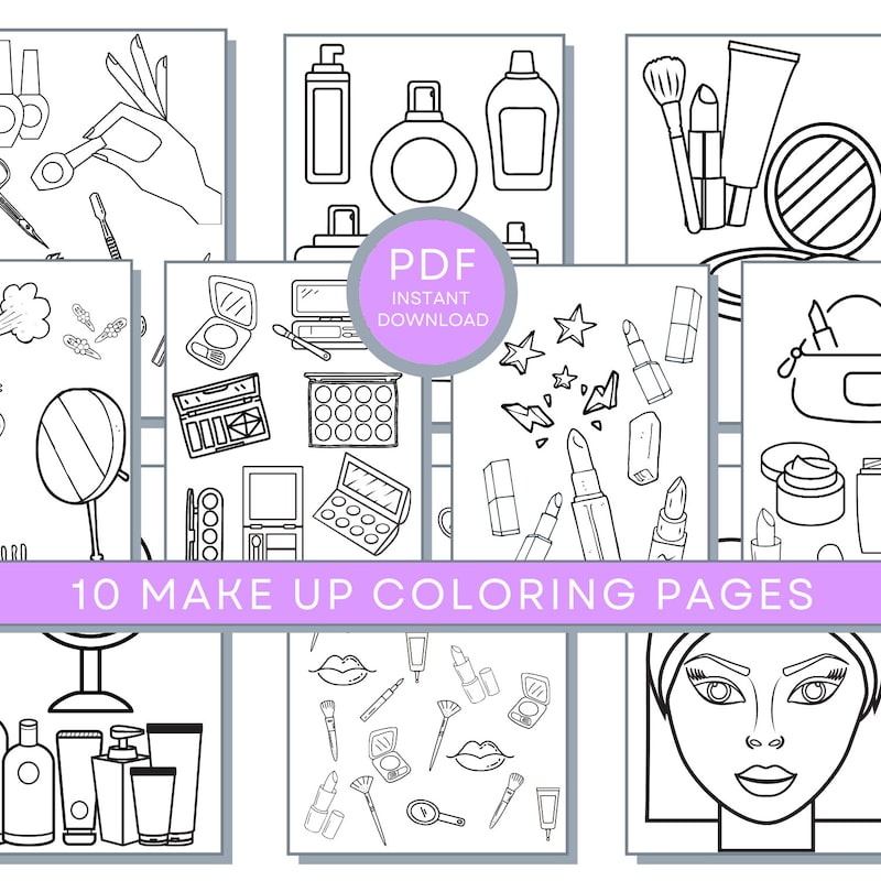 Beauty Coloring Sheets - Etsy