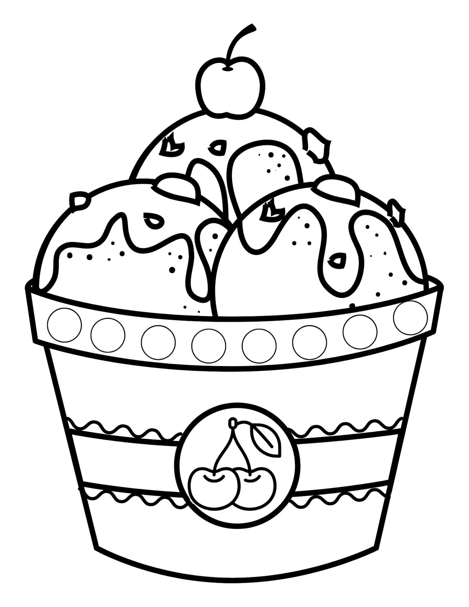 Sweets Coloring Pages for Kids, Sweets Printable, Coloring Pages of Ice ...