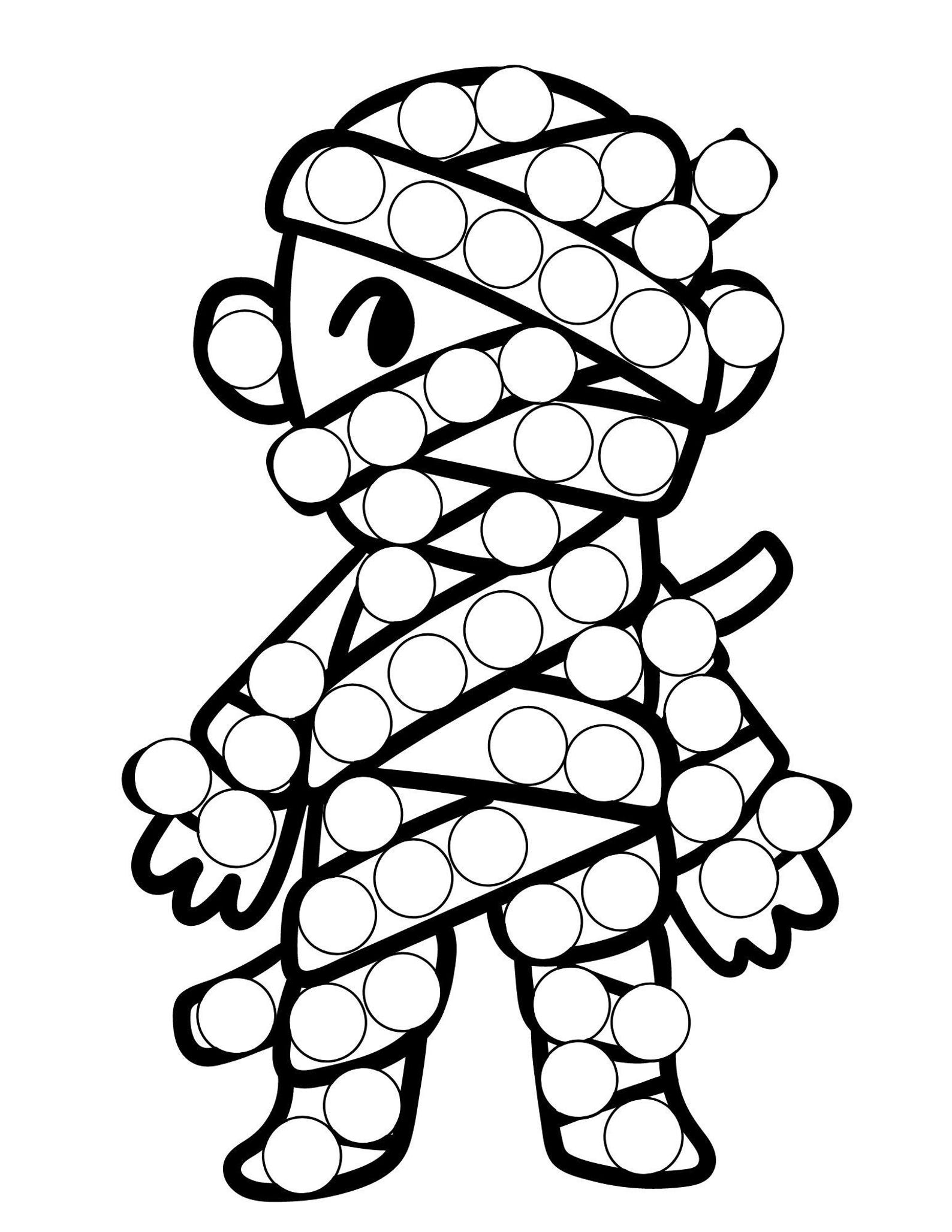 Halloween Dot Marker Coloring Pages, Halloween Dot Marker, Halloween Do ...