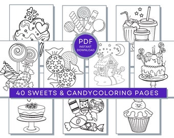 Candy Coloring Pages for Kids 10 Printable Candy Coloring - Etsy