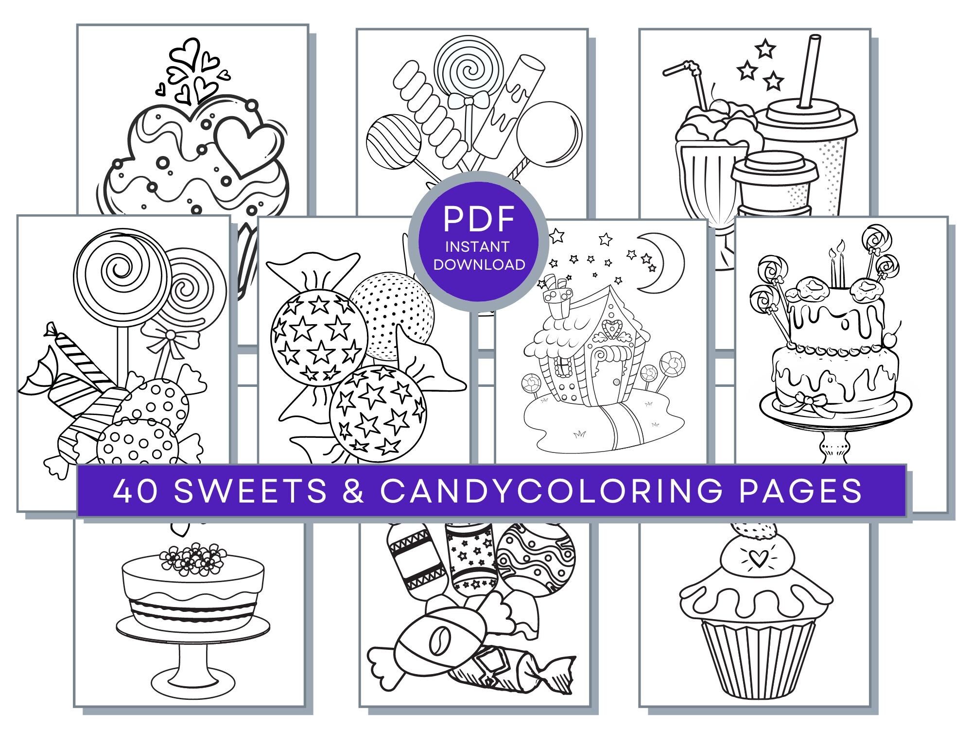 Sweets Coloring Pages, Sweets Printable, Coloring Pages of Ice Cream ...