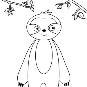 Sloth Coloring Pages, Sloth PDF, Sloth Printables, Sloth Coloring ...