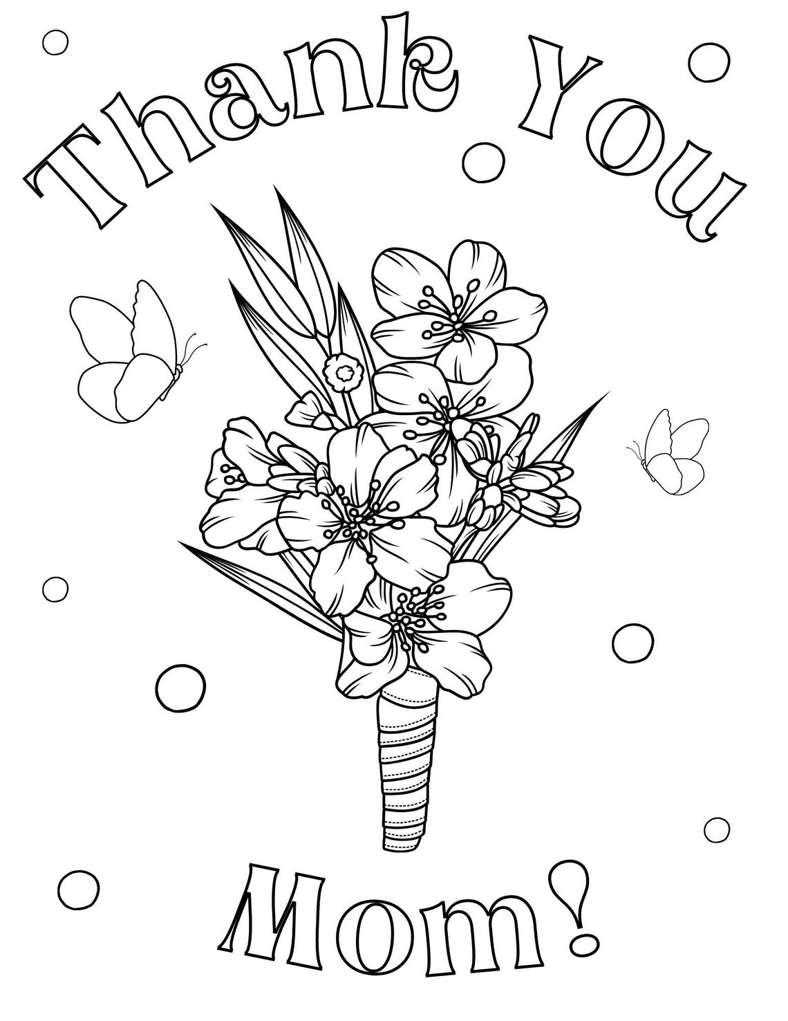 Mother's Day Coloring Page, Mother's Day Printables, Mother's Day ...