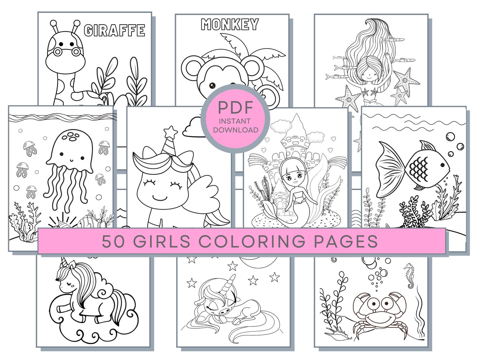 50 Girls Coloring Pages: Girls Printables, Girls Coloring Sheets, Girls ...