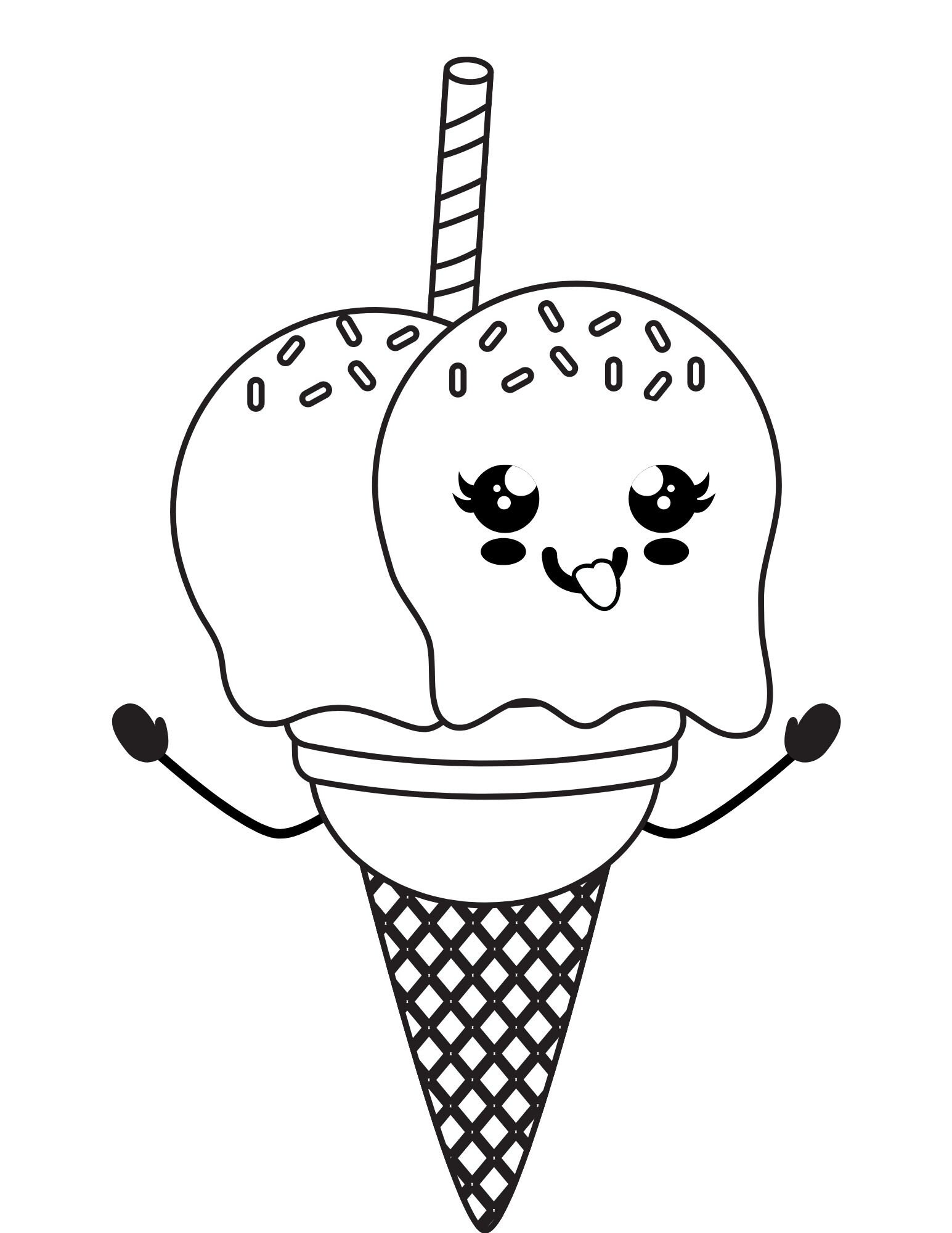Cute Food Coloring Pages, Kawaii Food Printable, Funny Pizza Coloring ...