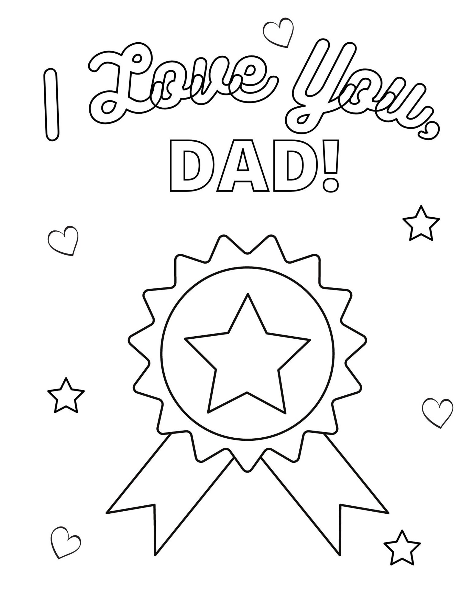 Father's Day Coloring Page, Father's Day Printables, Father's Day ...