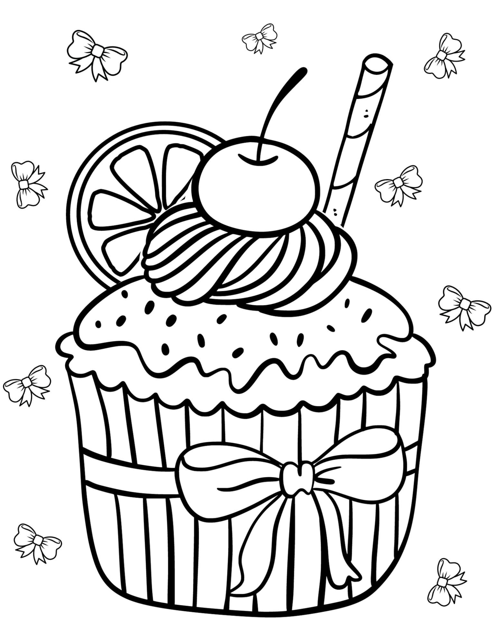 Cupcakes Coloring Pages, Sweets Printables, Cupcake Coloring, Sweets ...
