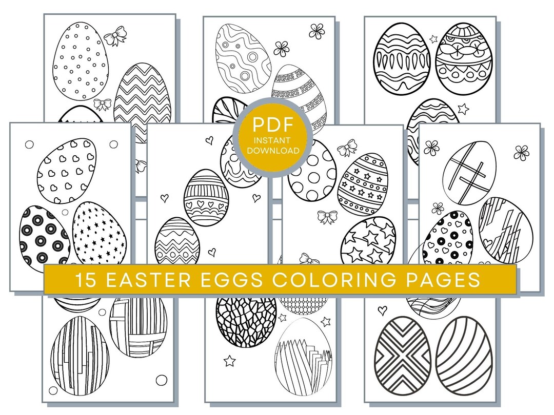 Easter Eggs Coloring Pages, Easter Eggs PDF Easter Egg Printables, Good ...