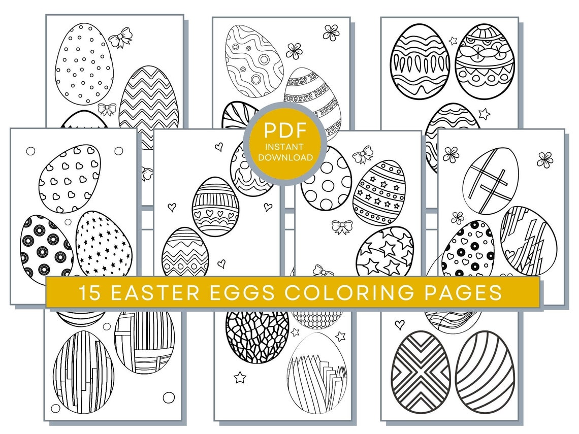 Easter Eggs Coloring Pages, Easter Eggs PDF Easter Egg Printables, Good ...
