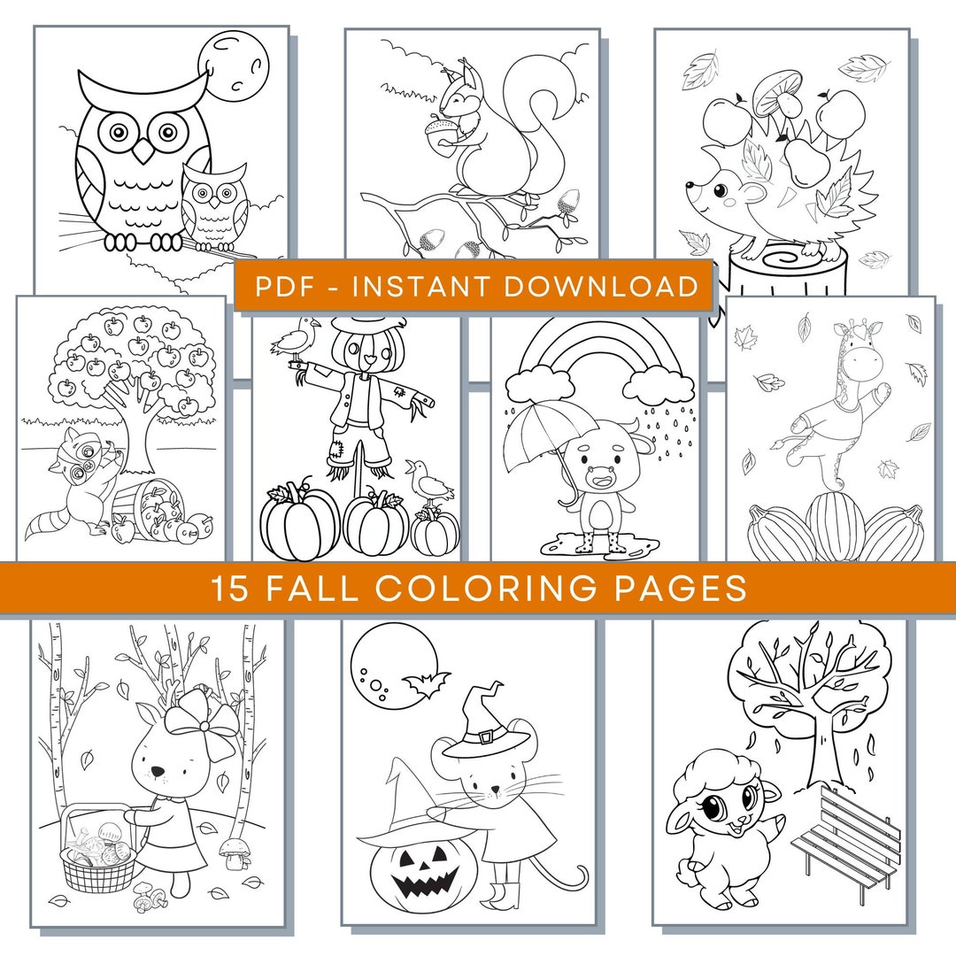 Fall Coloring Pages, Fall Coloring PDF, Fall Printables, Fall Activity ...