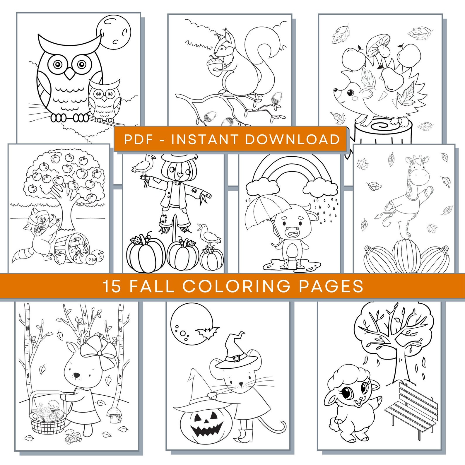 Fall Coloring Pages, Fall Coloring PDF, Fall Printables, Fall Activity ...