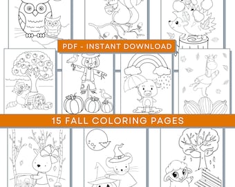 Fall Coloring Pages, Fall PDF, Fall Coloring Printables, Thanksgiving ...