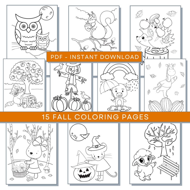 Fall Coloring Pages, Fall Coloring PDF, Fall Printables, Fall Activity ...