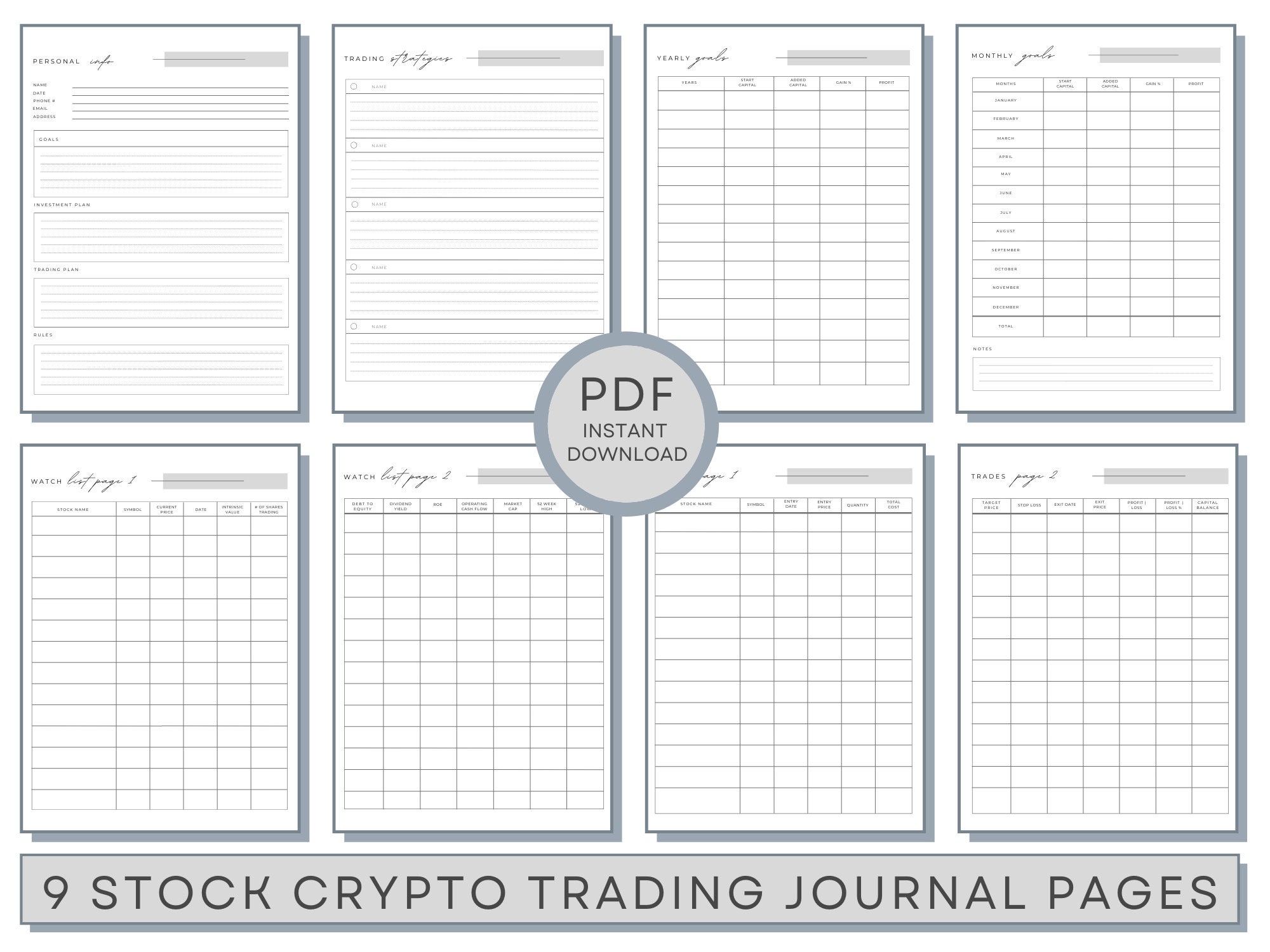 Stock Trading Log Book: Notebook for Trading and Investing to Record ...