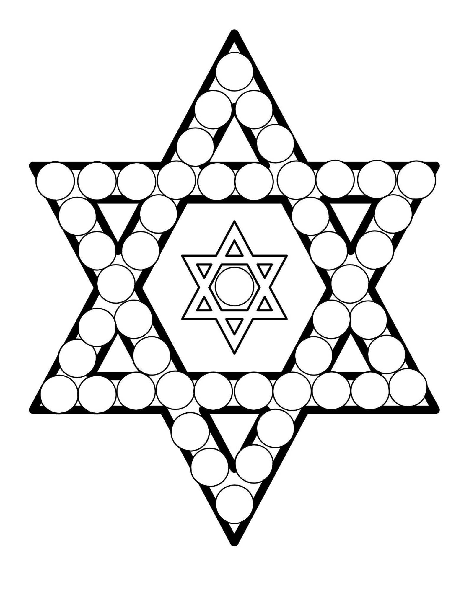 Hanukkah Dot Marker Coloring Pages, Hanukkah Do a Dot, Jewish Coloring ...
