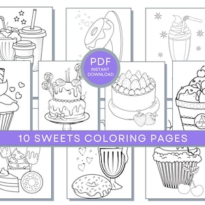 Sweets Coloring Pages for Kids, Sweets Printable, Coloring Pages of Ice ...
