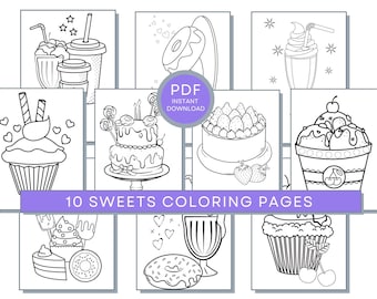 Sweets Coloring Pages for Kids, Sweets Printable, Coloring Pages of Ice ...