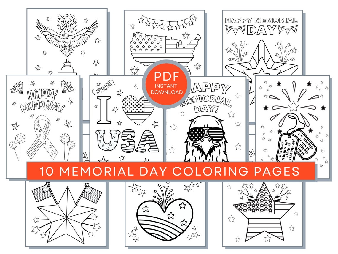 Memorial Day Coloring Page, Memorial Day Printables, Memorial Day ...