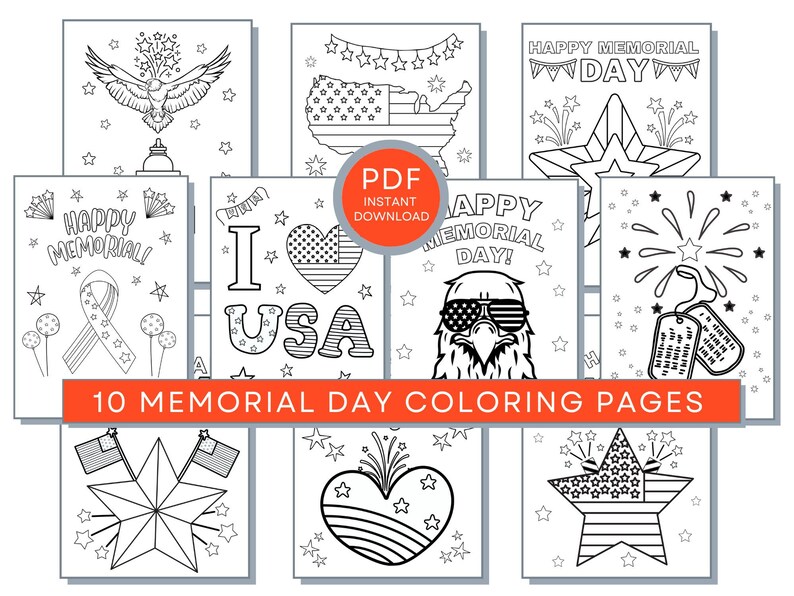 Memorial Day Coloring Page, Memorial Day Printables, Memorial Day ...