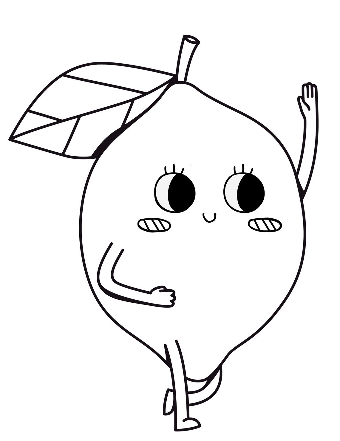 Cute Fruit Coloring Pages, Kawaii Food Printable, Funny Fruits Coloring ...