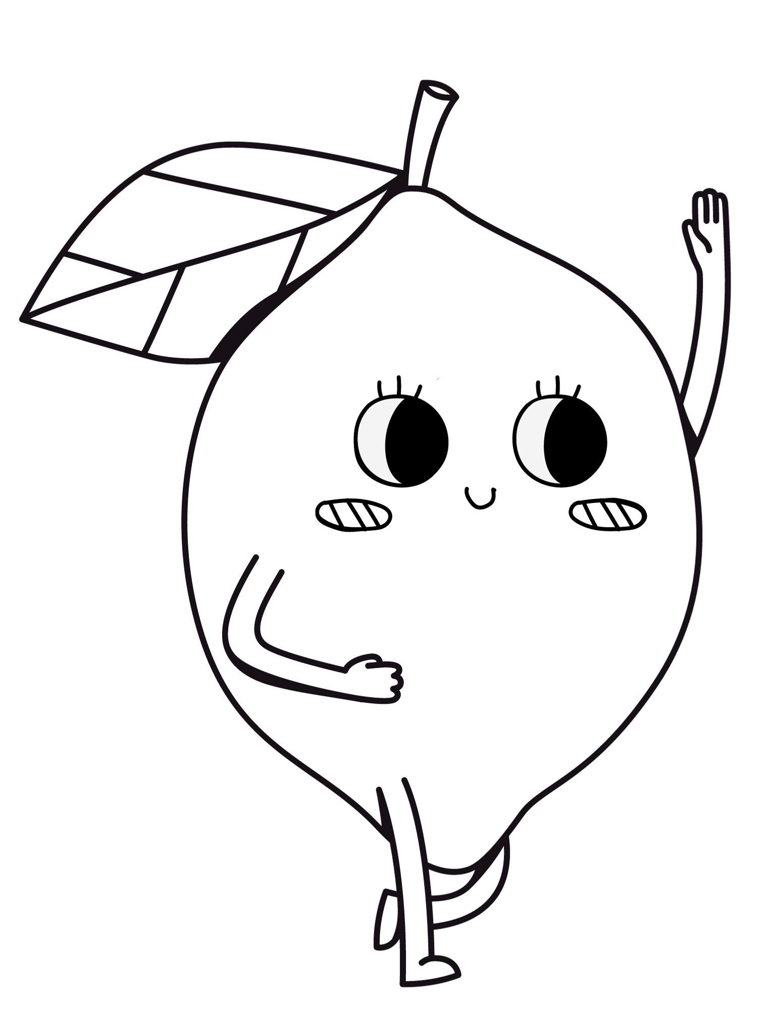 Cute Fruit Coloring Pages, Kawaii Food Printable, Funny Fruits Coloring ...