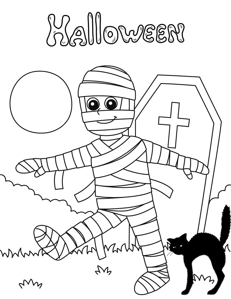Halloween Coloring Pages, Halloween PDF, Halloween Printables, Scary ...