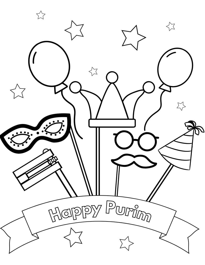 Purim Coloring Pages, Purim Printables, Jewish Coloring Pages, Jewish ...