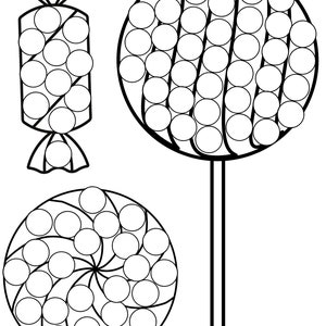 Dot Marker Candy Coloring Pages, Do a Dot Candy Coloring, Printable ...