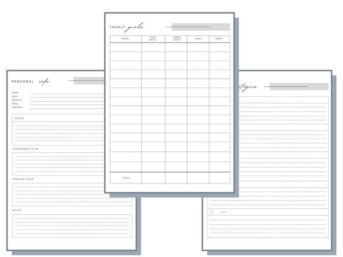 Stock Trading Log Book: Notebook for Trading and Investing to Record ...