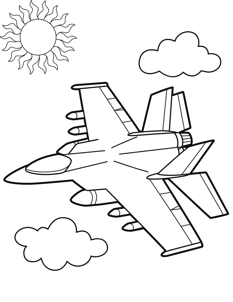 Airplane Coloring Pages, Airplane PDF, Airplane Printables, Airplane ...