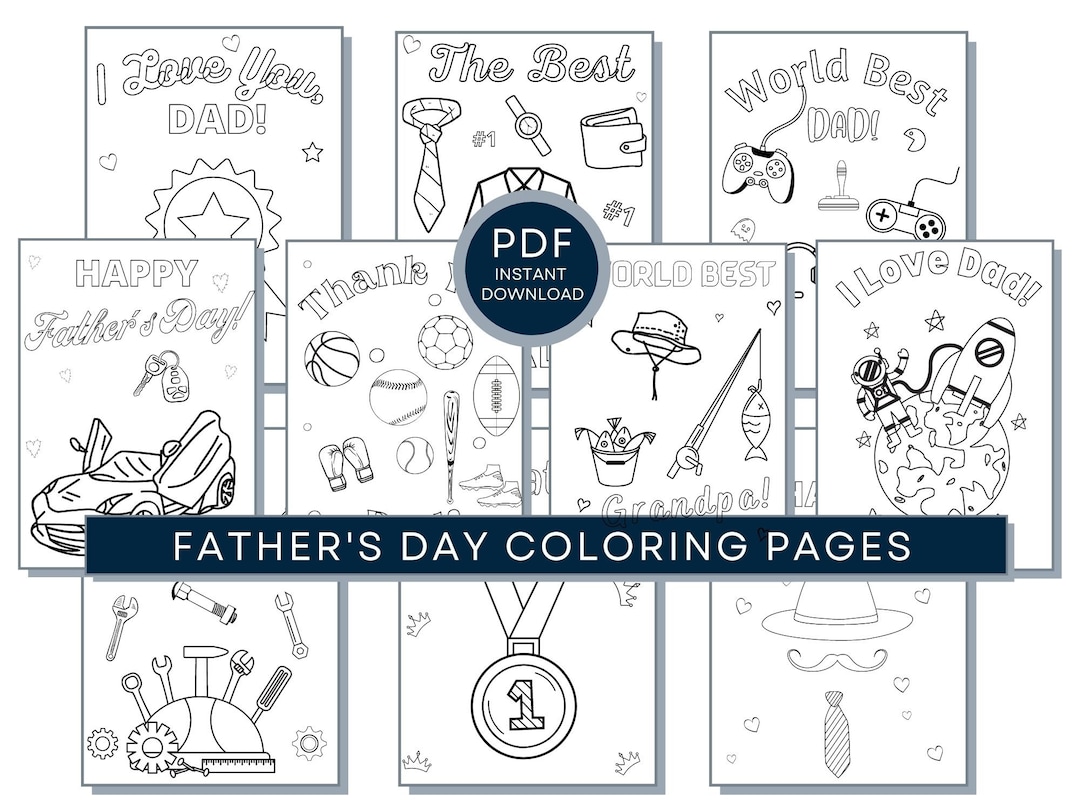 Father's Day Coloring Page, Father's Day Printables, Father's Day ...