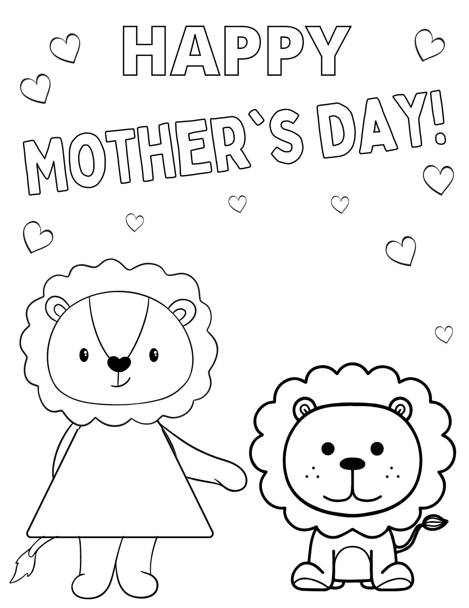 Mother's Day Coloring Page, Mother's Day Printables, Mother's Day ...