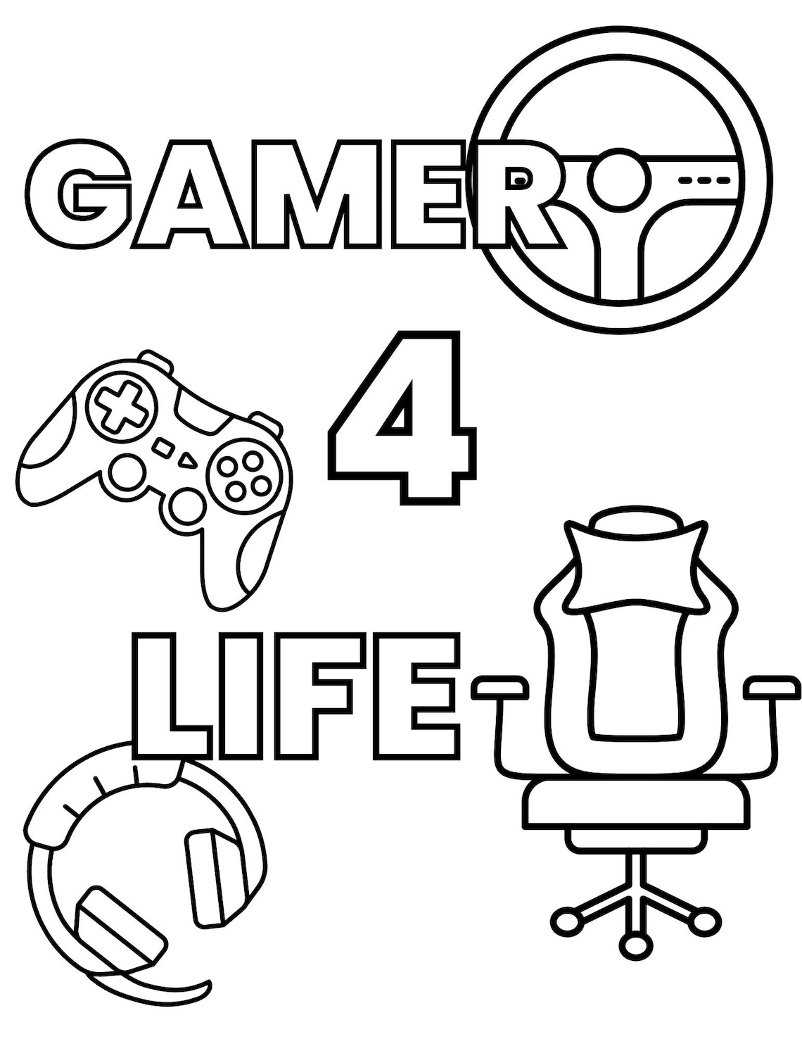 Gaming Coloring Pages, Gaming PDF, Gaming Printables, Gamer Coloring ...