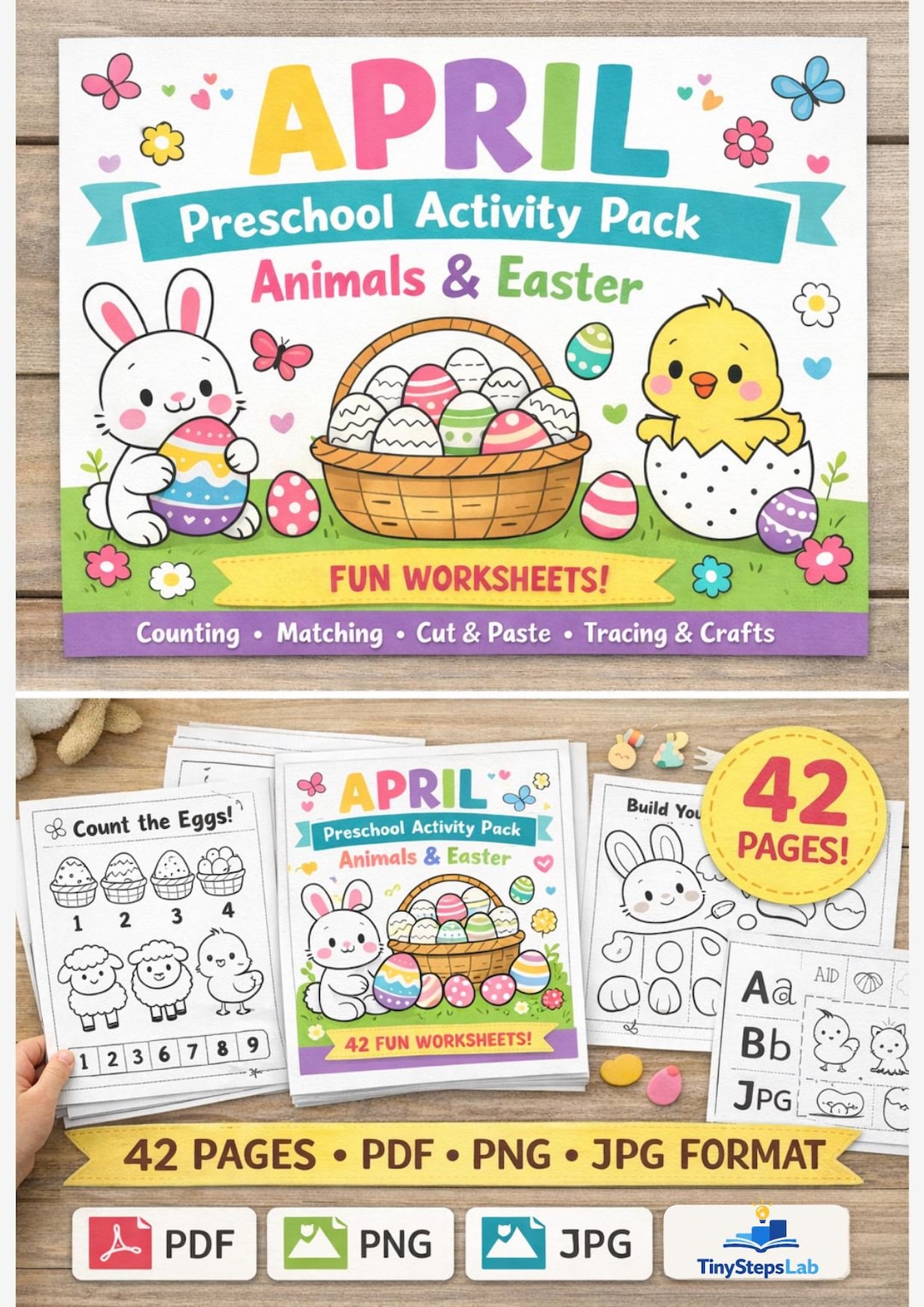 April Preschool Activities Pack | Easter Worksheets | Animal Theme ...