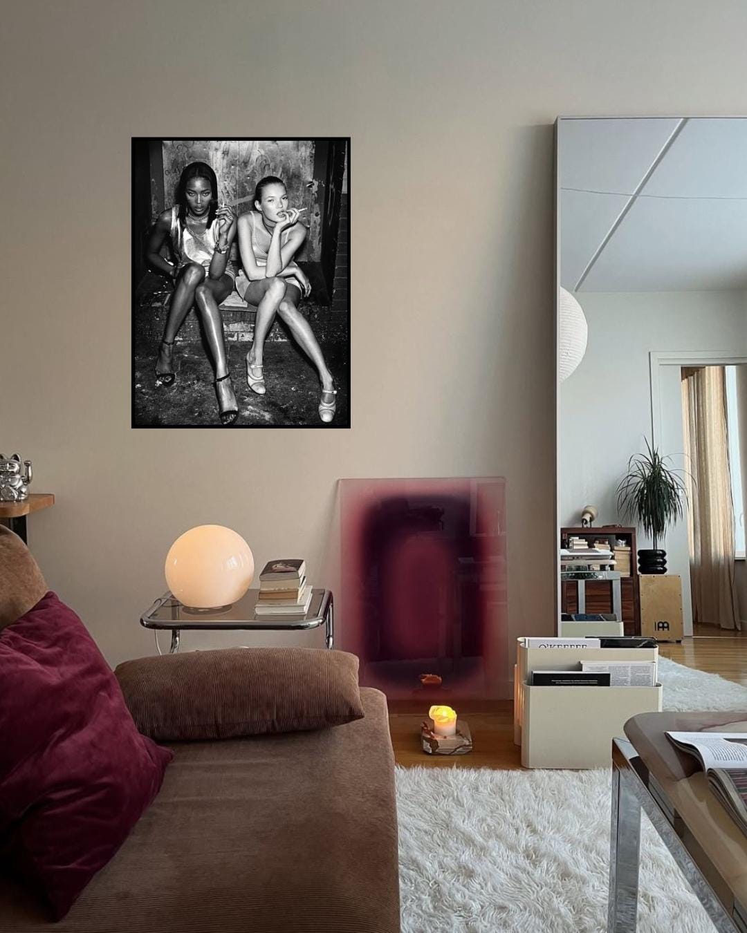 90s Supermodel Duo Kate Moss and Naomi Campbell Poster | Black & White ...