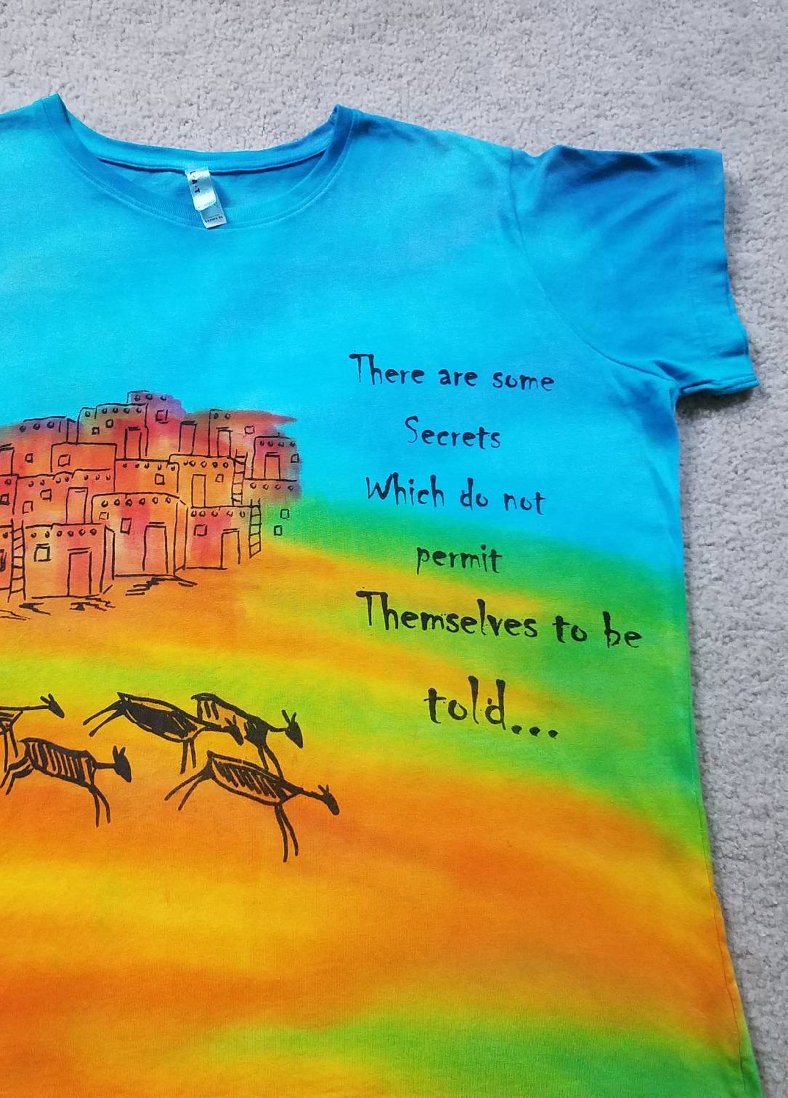 Pueblo Herd of Deer Text by Edgar Allan Poe Woman's XL - Etsy