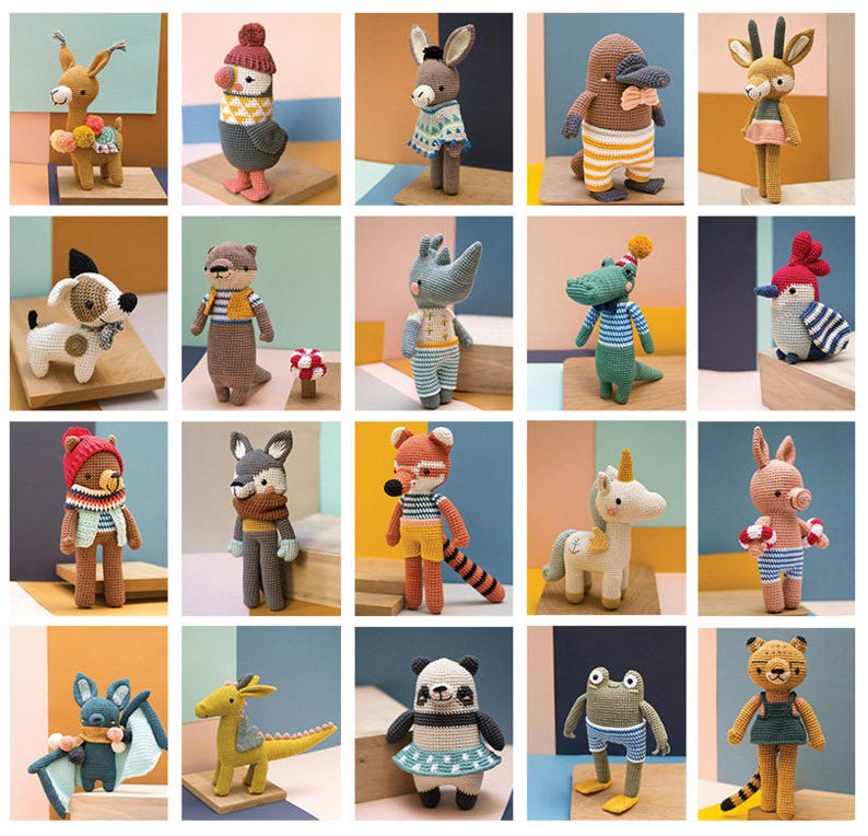 Pica Pau Amigurumi Crochet Patterns, 20 Animal Friends Book (digital ...