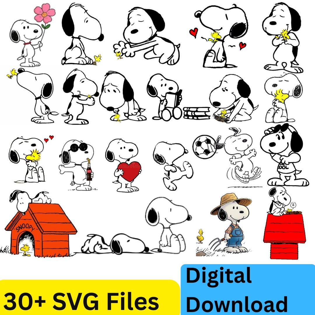 Snoopy SVG Bundle for Cricut & Silhouette, Holiday Comic Dog Designs ...