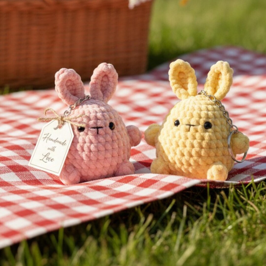 Crochet Bunny Keychain Pattern | Amigurumi Bunny PDF Pattern | Cute ...