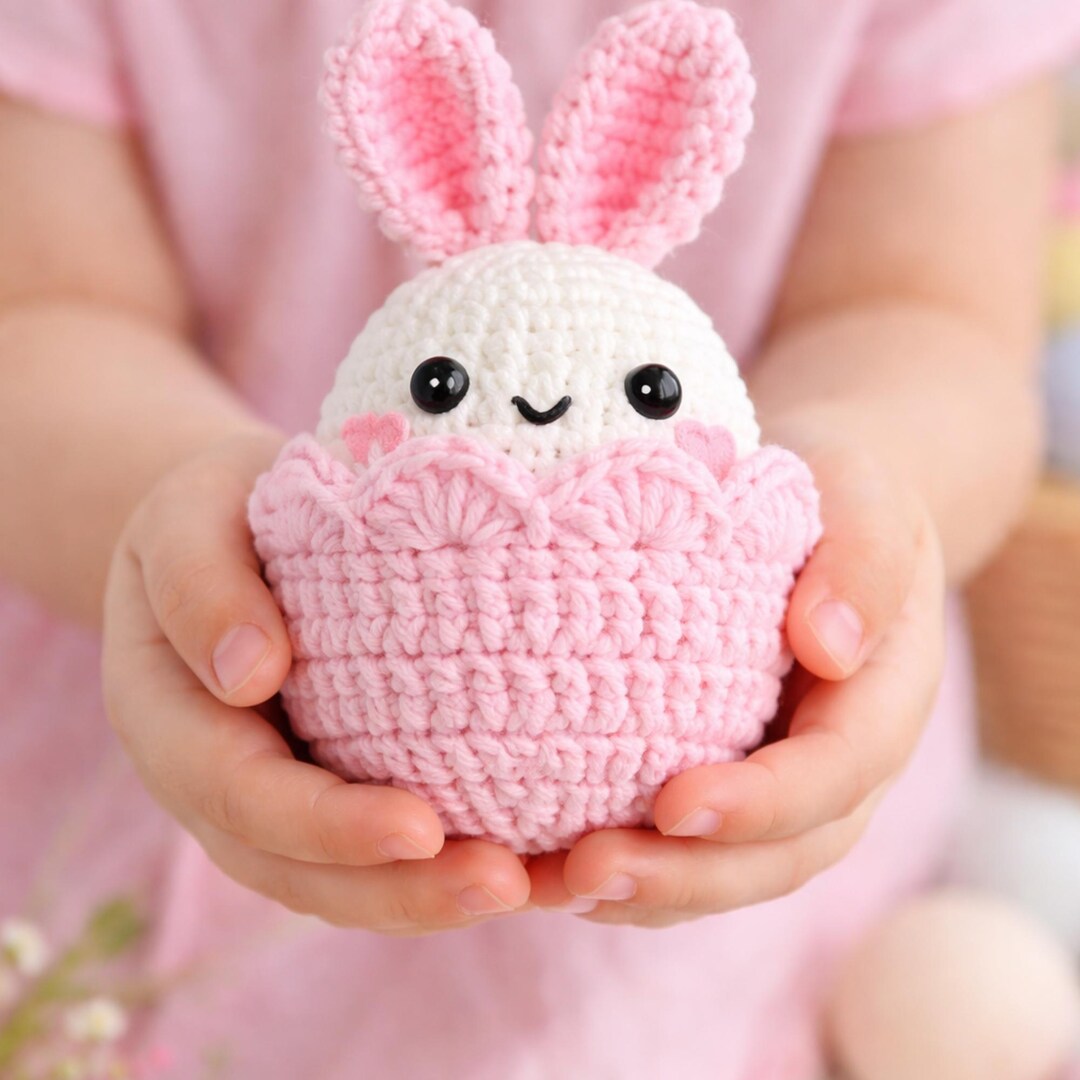 Crochet Easter Bunny Egg Pattern | Beginner Amigurumi DIY (PDF Tutorial ...