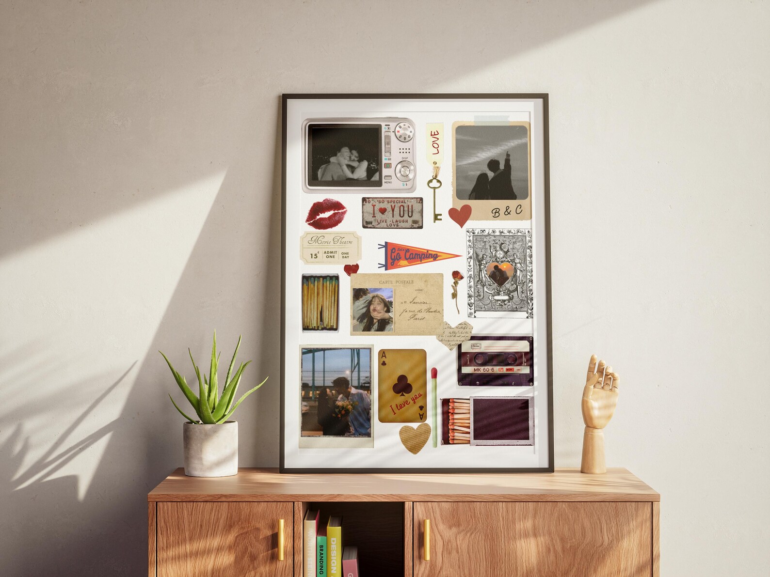 Editable Matchbook Collage Poster Template Printable, Valentine Gift ...