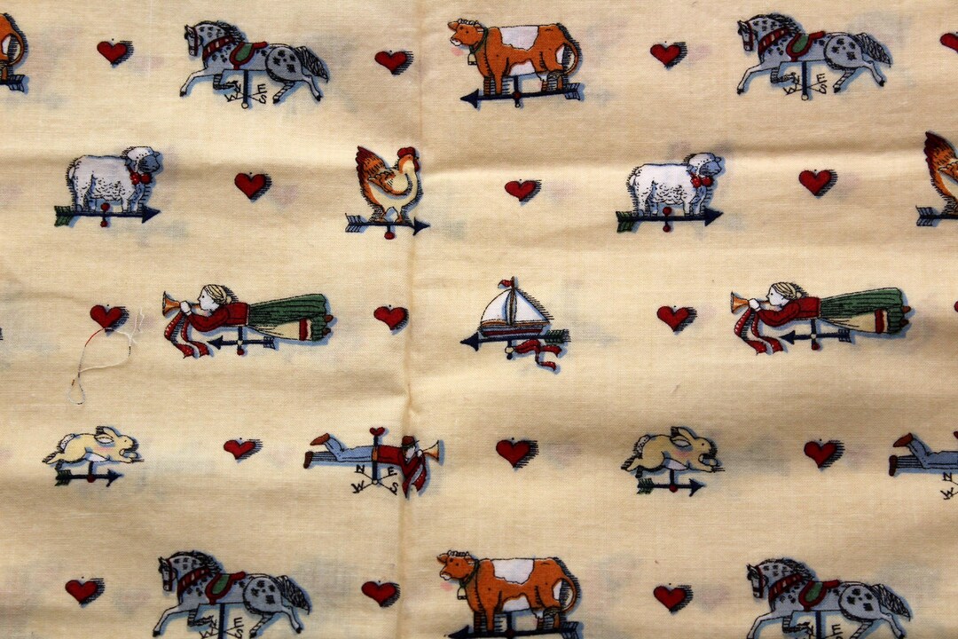 2for1 Thinking of Home Weathervane Storefronts Textile Fabric Cotton - Etsy