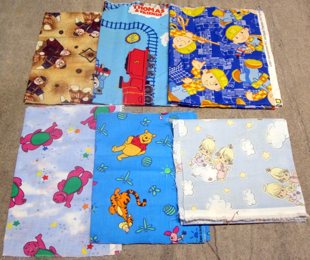 Mix 60 Cartoons Pooh Barney Precious Moments Print of Cotton Multi ...