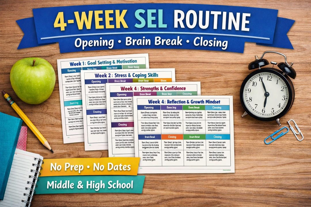 4-week SEL Routine | Opening Brain Break Closing | No Prep Classroom ...