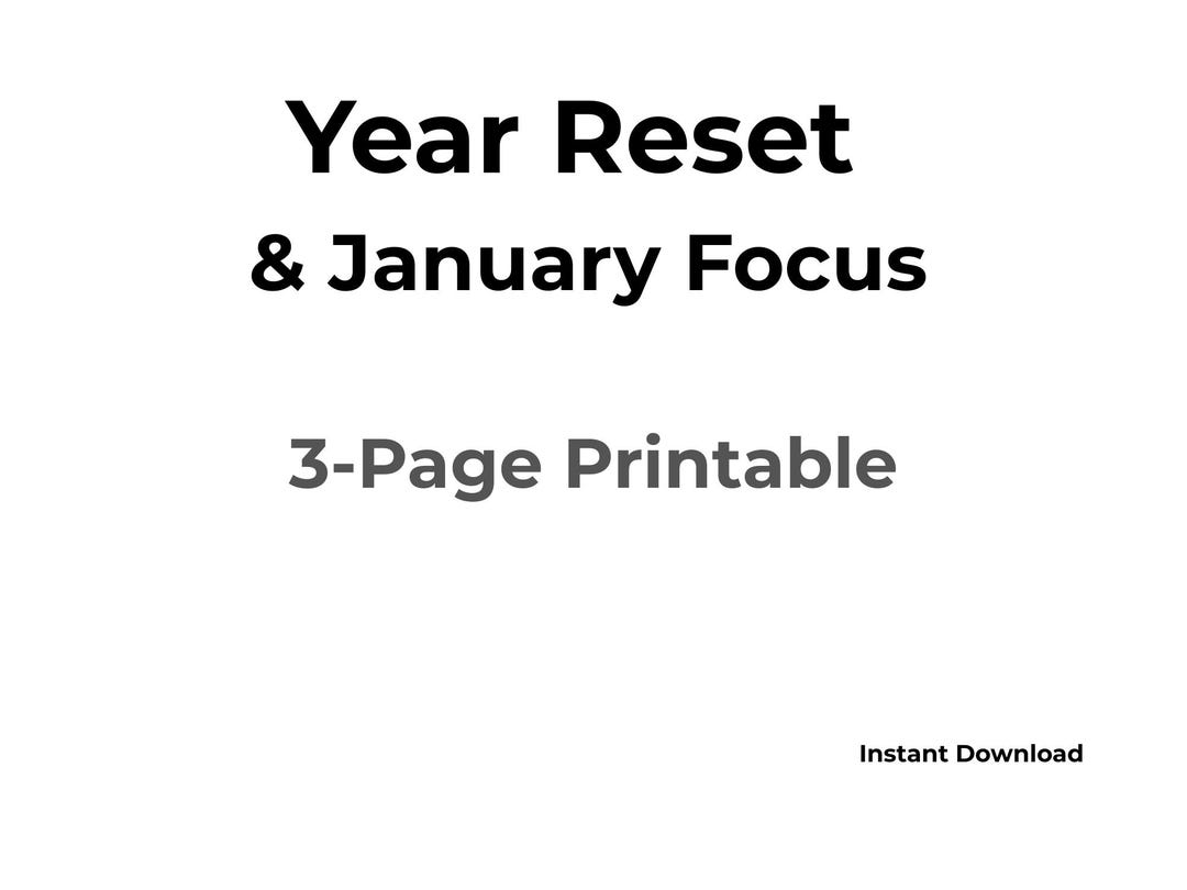 Guided January Reset Printable | New Year Reset Worksheet With Prompts ...