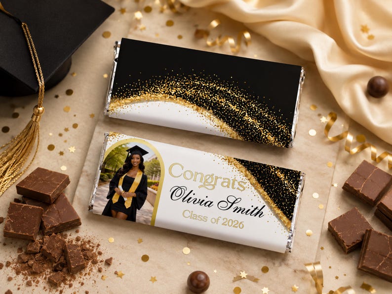 Graduation Chocolate Wrapper Template, Editable Canva Candy Bar Wrapper ...
