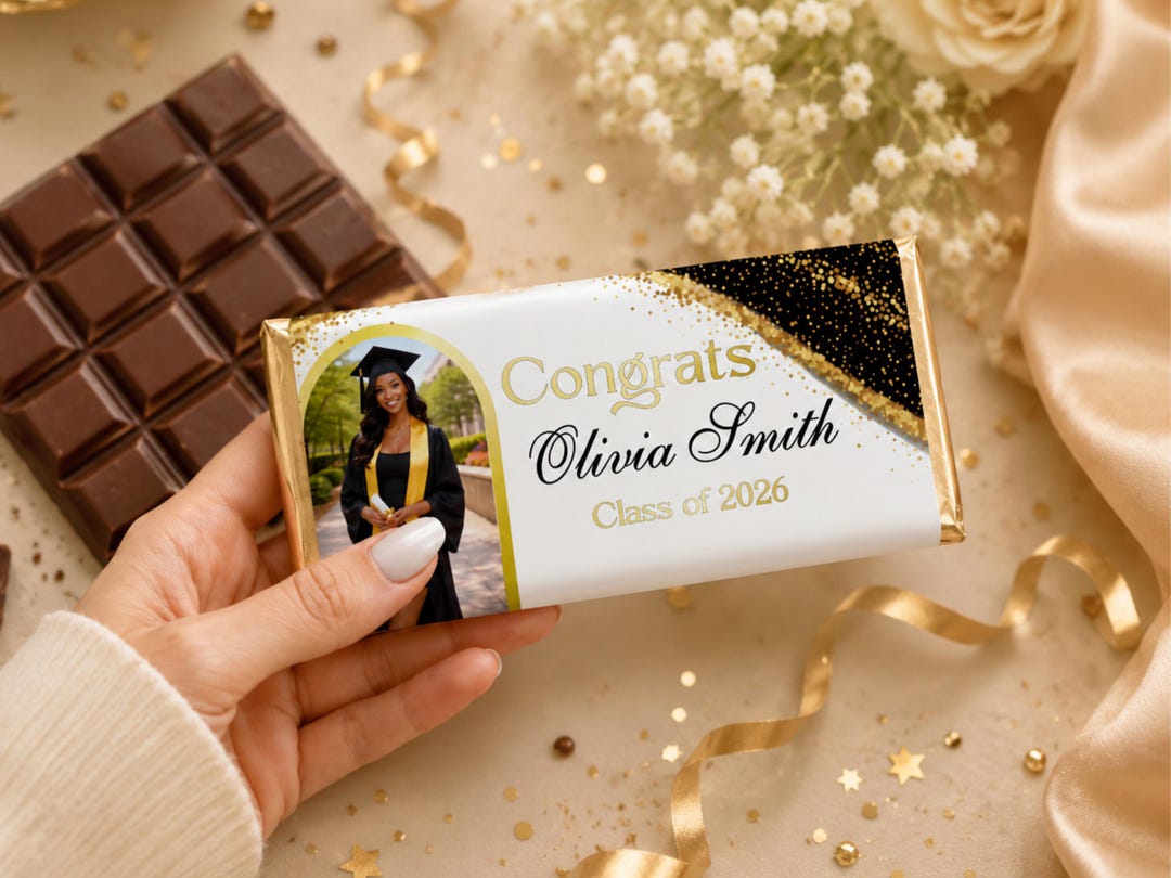 Graduation Chocolate Wrapper Template, Editable Canva Candy Bar Wrapper ...