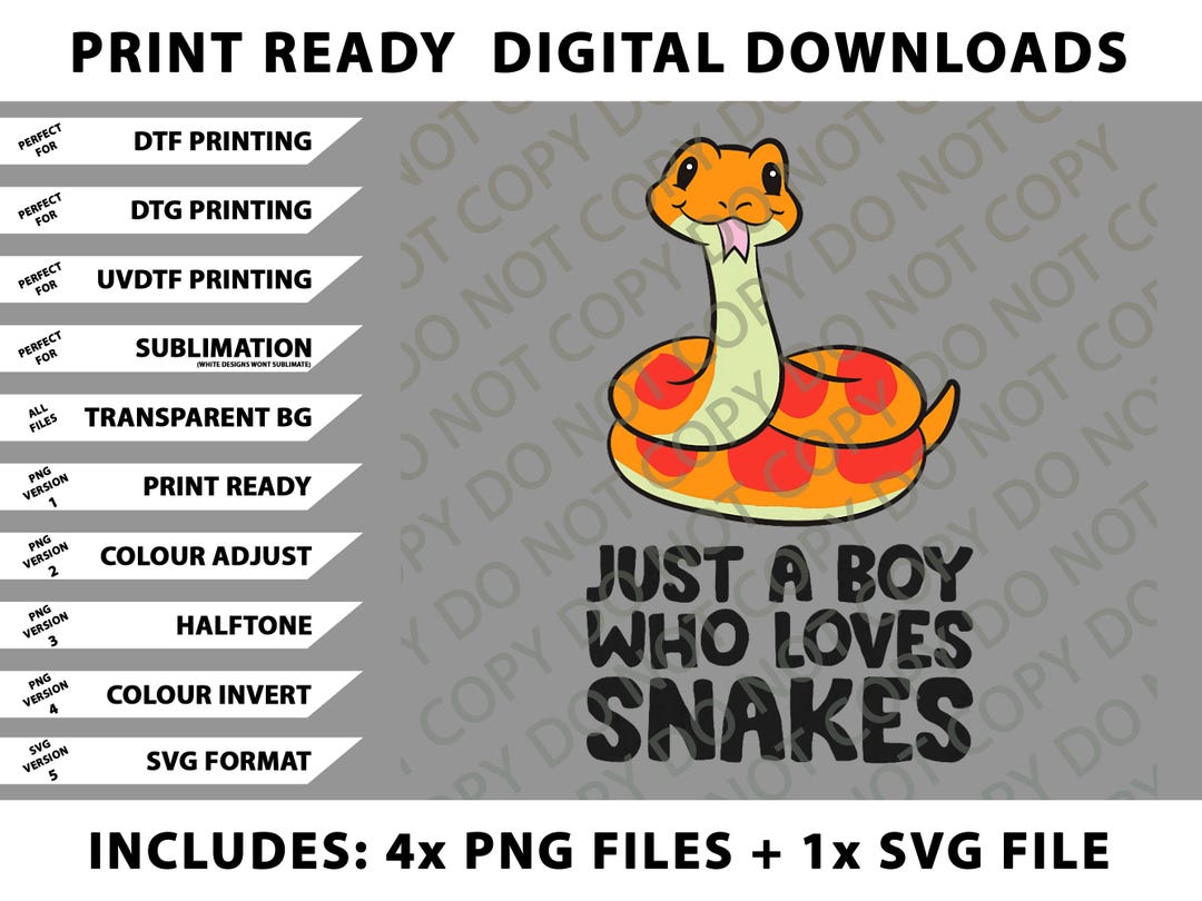 Just A Boy Who Loves Snakes Png Bundle, Digital Downloads - Etsy