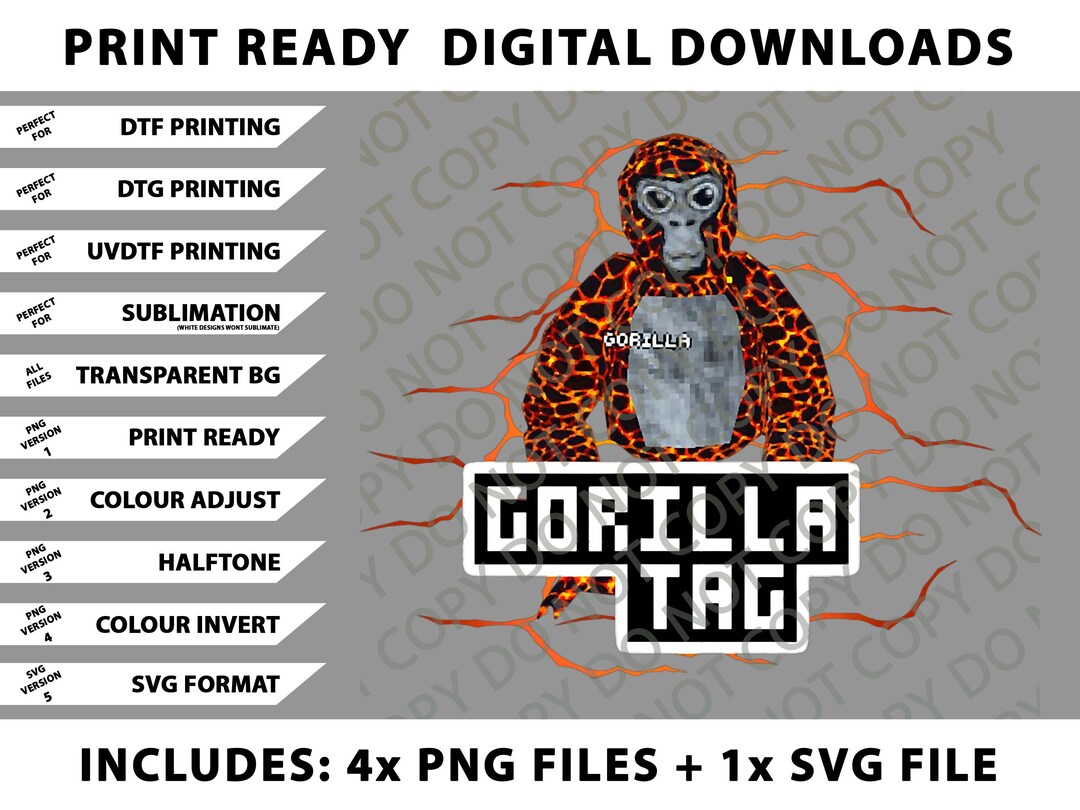 Gorilla Tag Lava Monkey Vr Gamer Boi Kids, N Png Bundle, Digital ...