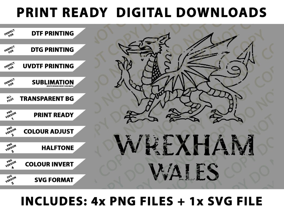 Wrexham Wales Shirt, Proud Welsh Png Bundle, Digital Downloads - Etsy